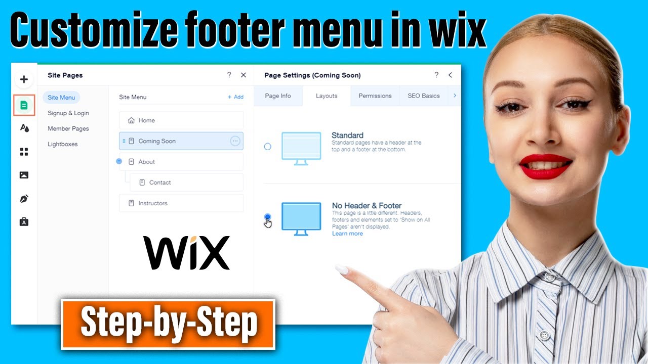 How to customize footer menu in wix | Edit Footer on Wix - YouTube