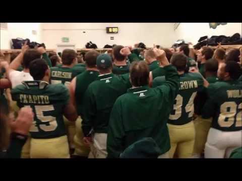 CSU Rams Football Sings Fight Song In Locker Room - YouTube