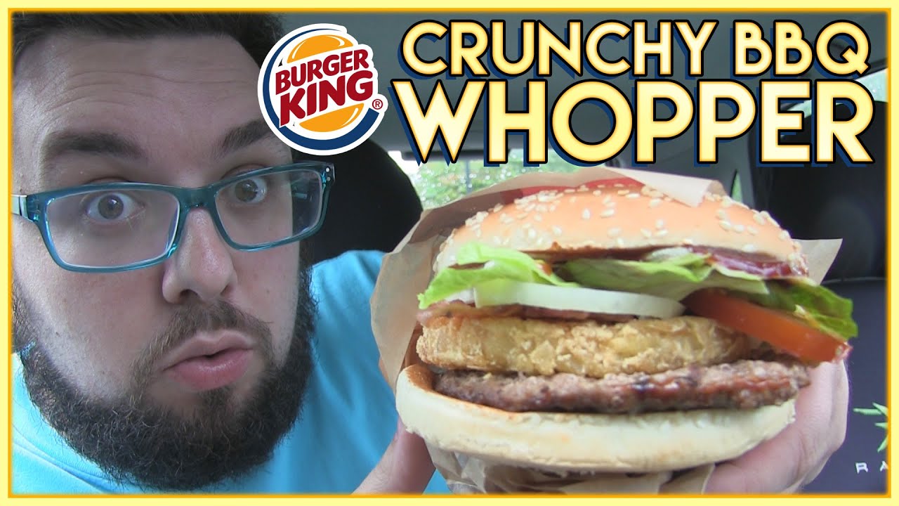 Burger King Crunchy BBQ Whopper Review - YouTube