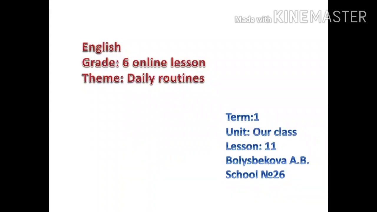 6 grade Daily routine - YouTube