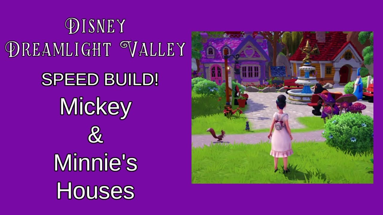 DDV Speed Build! Mickey and Minnie's Houses! | Disney Dreamlight Valley ...