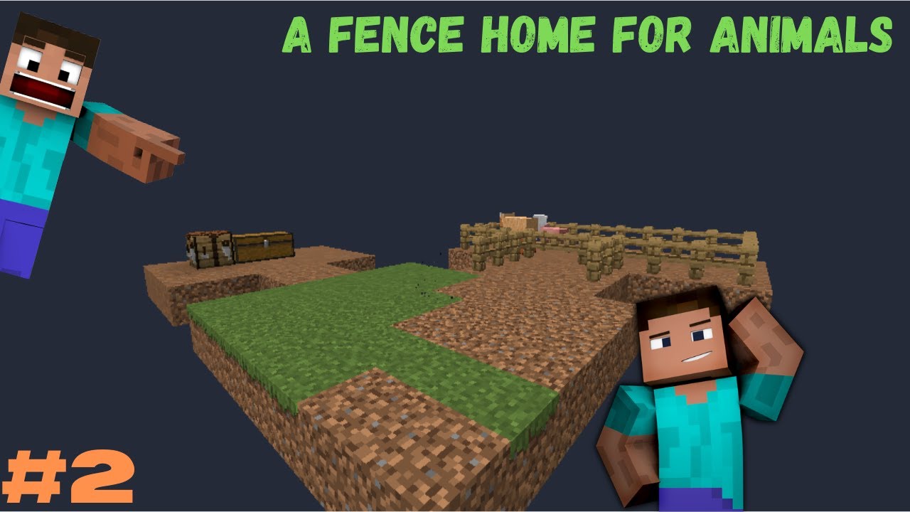 I MADE A FENCE HOME FOR ANIMALS MINECRAFT ONE BLOCK #2 | ADIFIED - YouTube
