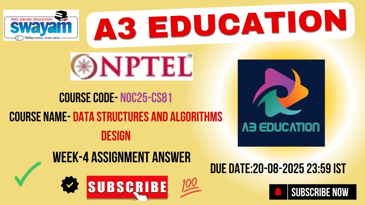 NPTEL Data Structures and Algorithms Design Week 4 Assignment Answers | noc25-cs81 IIT Kanpur ...