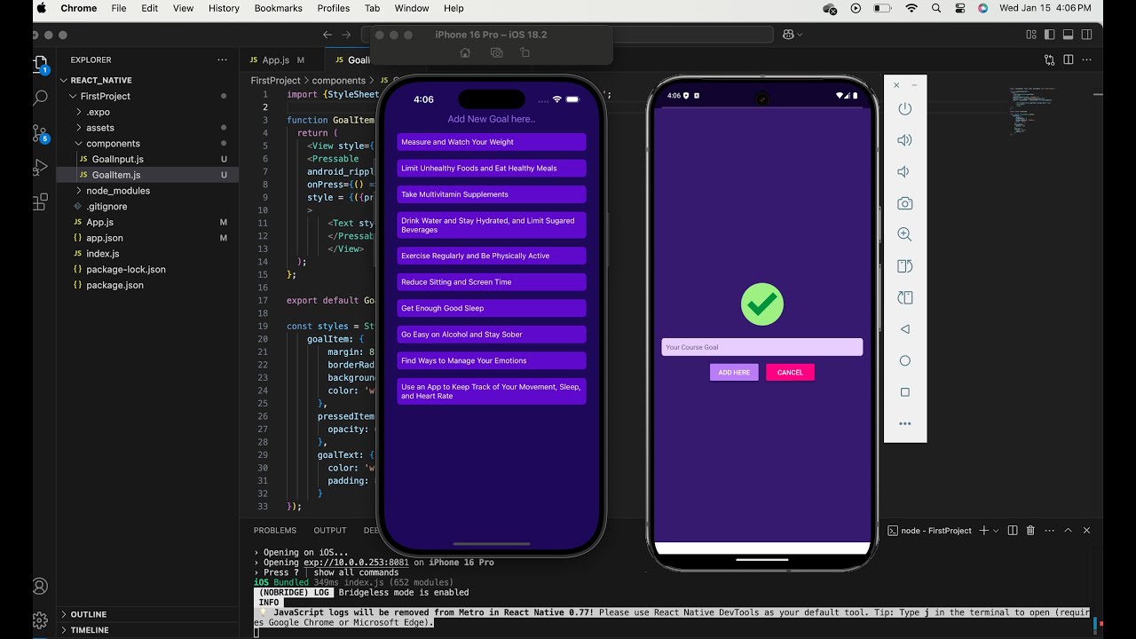 React Native Todo List App with Goal Add/Delete Feature | Expo Tutorial - YouTube