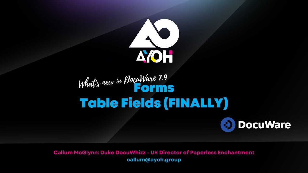 THEY'RE HERE! - Table Fields In Forms - What's new in DocuWare 7.9 ...