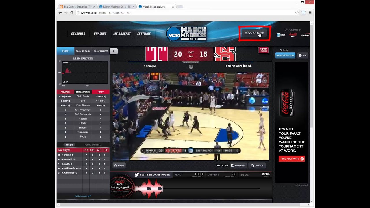 A history of the 'boss button,' the long-running March Madness gag