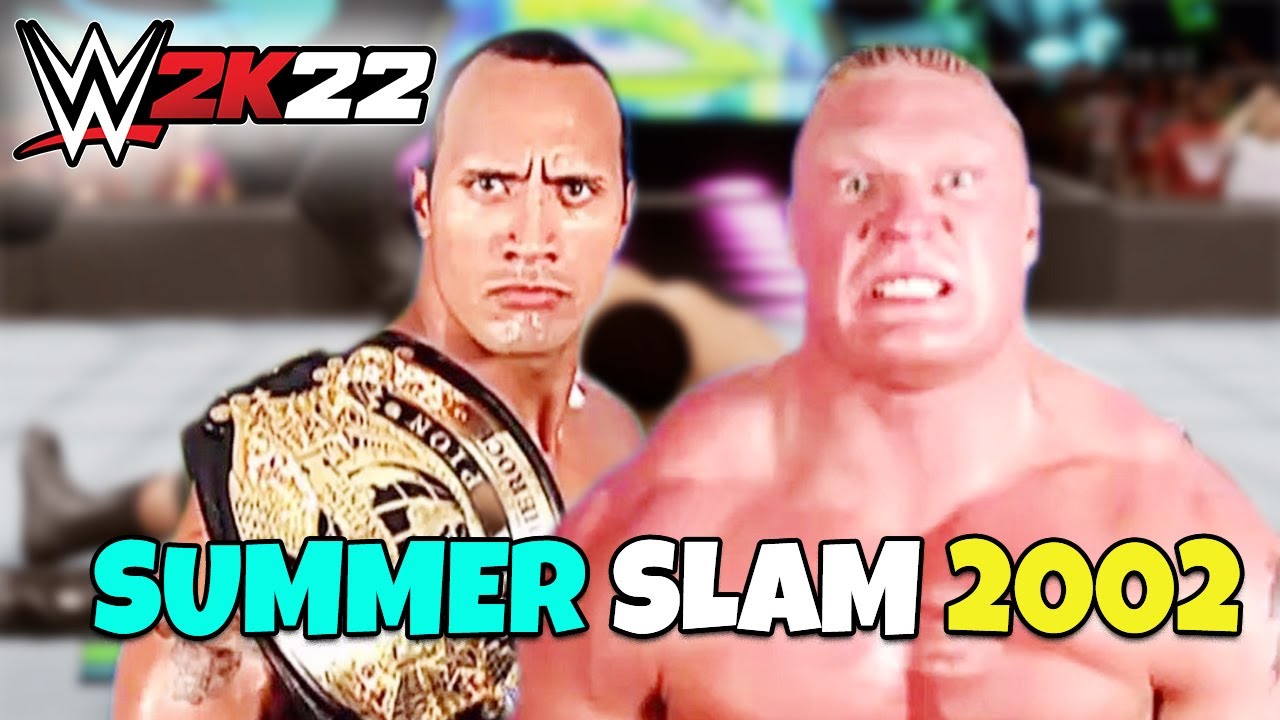 The Rock vs Brock Lesnar | WWE Undisputed Title Match: SummerSlam 2002 ...