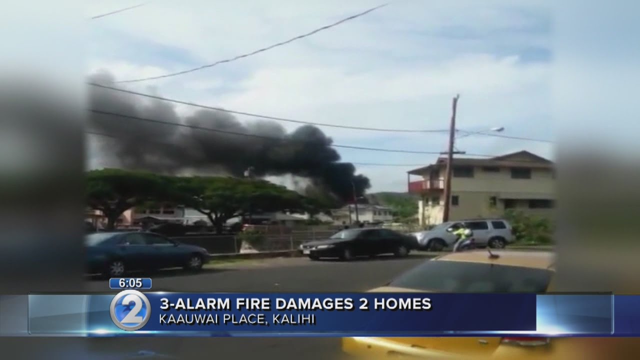 19 displaced after 3-alarm fire in Kalihi - YouTube