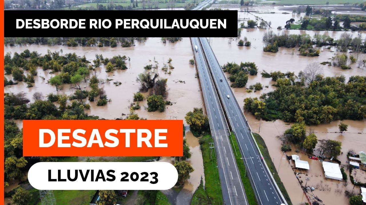 FUERTES LLUVIAS CHILE AGOSTO 2023! ⚠️🌧️ Desborde Río Perquilauquen e ...