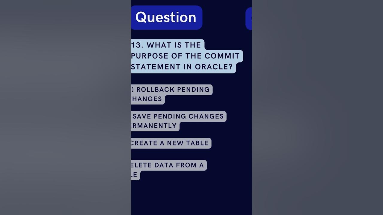 Oracle Dba Quiz 13 Performance Tuning Oracledba Oracledbaonlinetraining Shorts Oracle