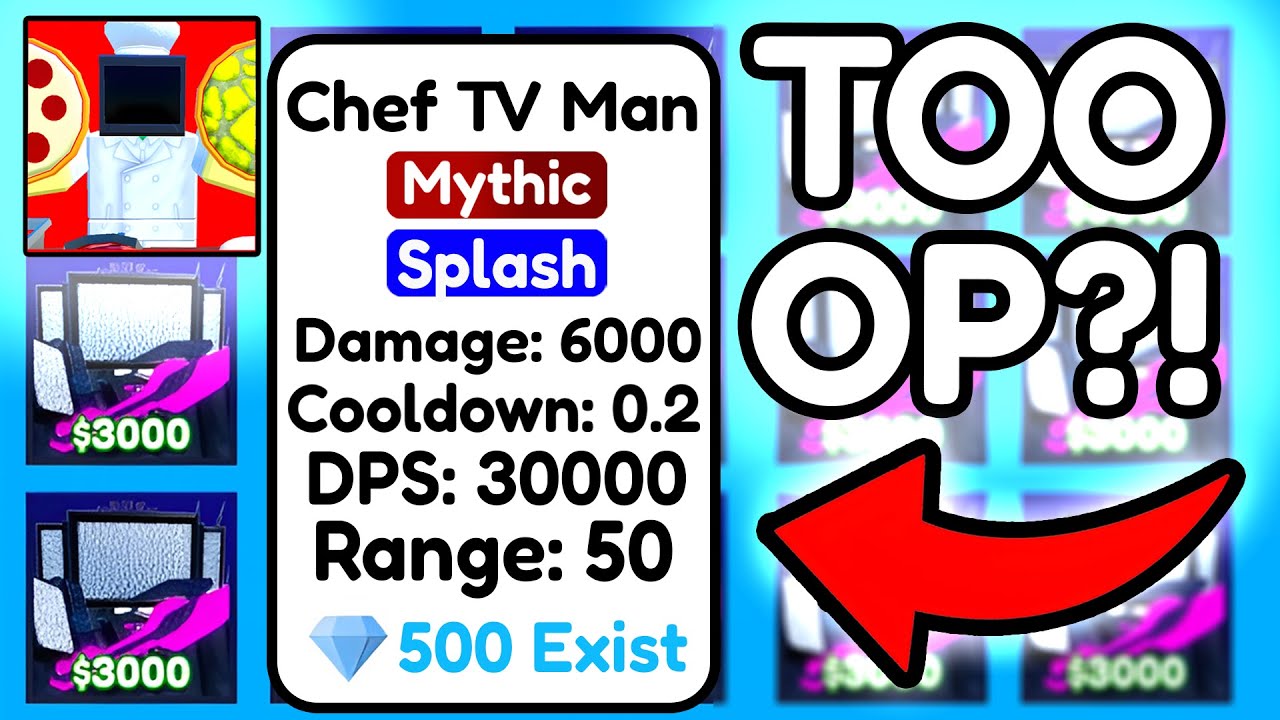 CHEF TV MAN IS NEW BEST MYTHIC?!...(Toilet Tower Defense) - YouTube