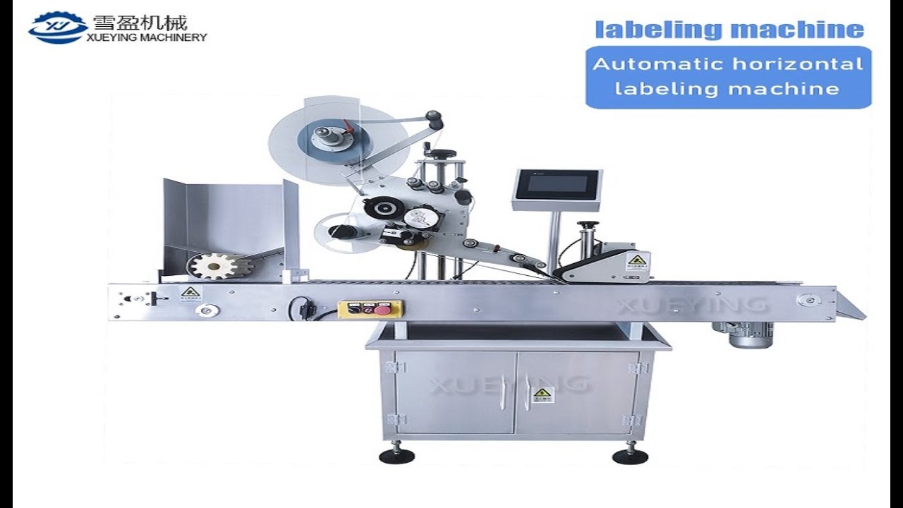 Automatic horizontal labeling machine - YouTube