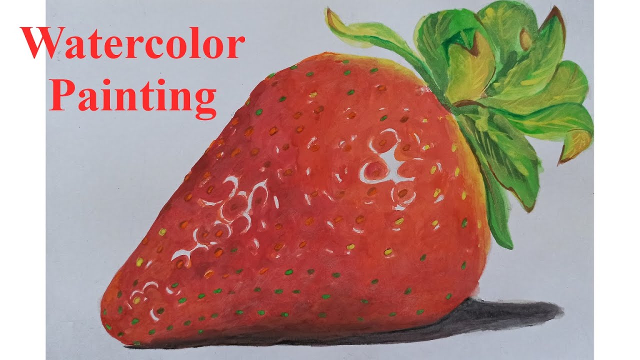 Shiny Strawberry Painting | How to paint a realistic strawberry ...