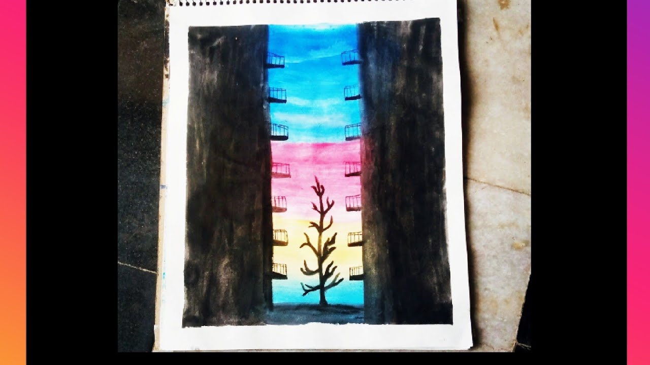 sun☀️set painting tutorial 🎨😄| easy painting 🎨| tik tak craft & art 🎨 ...