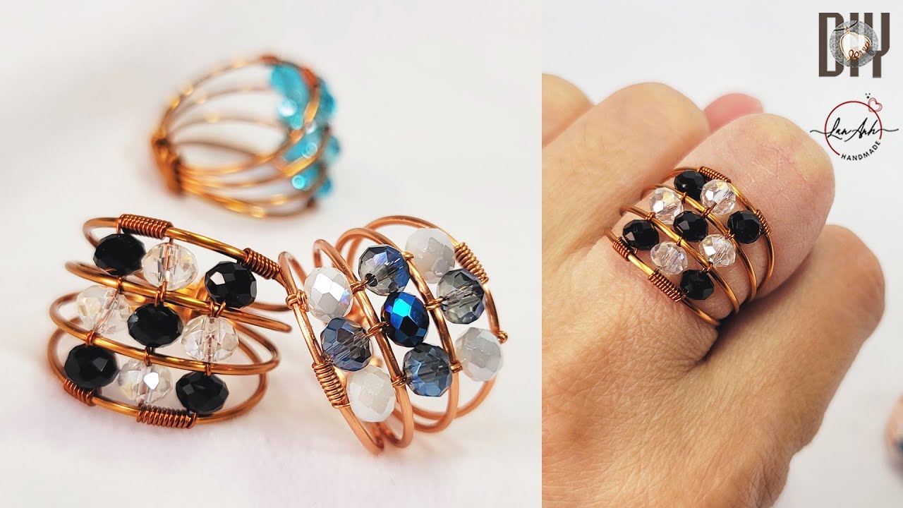 Easy wire ring tutorial for beginners | Making simple bead jewelry 1035 - YouTube