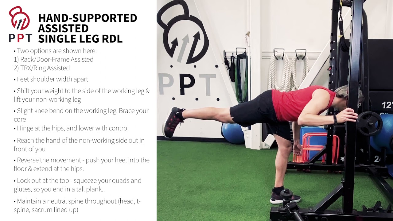 Hand-Supported Assisted Single Leg RDL - YouTube