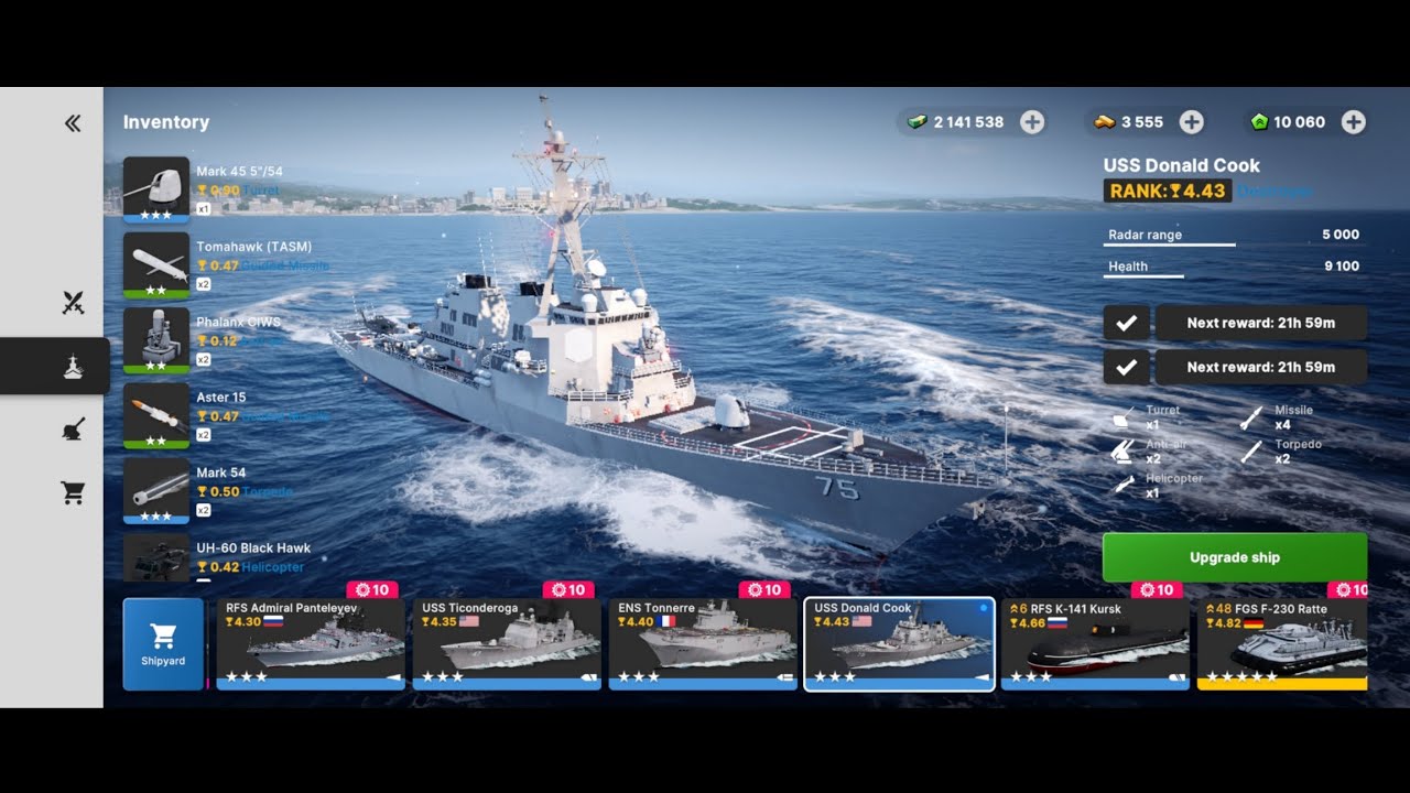 USS Donald Cook Destroyer Warships Mobile 2 - YouTube