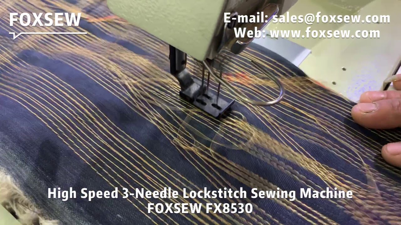 High Speed 3-Needle Lockstitch Sewing Machine - YouTube