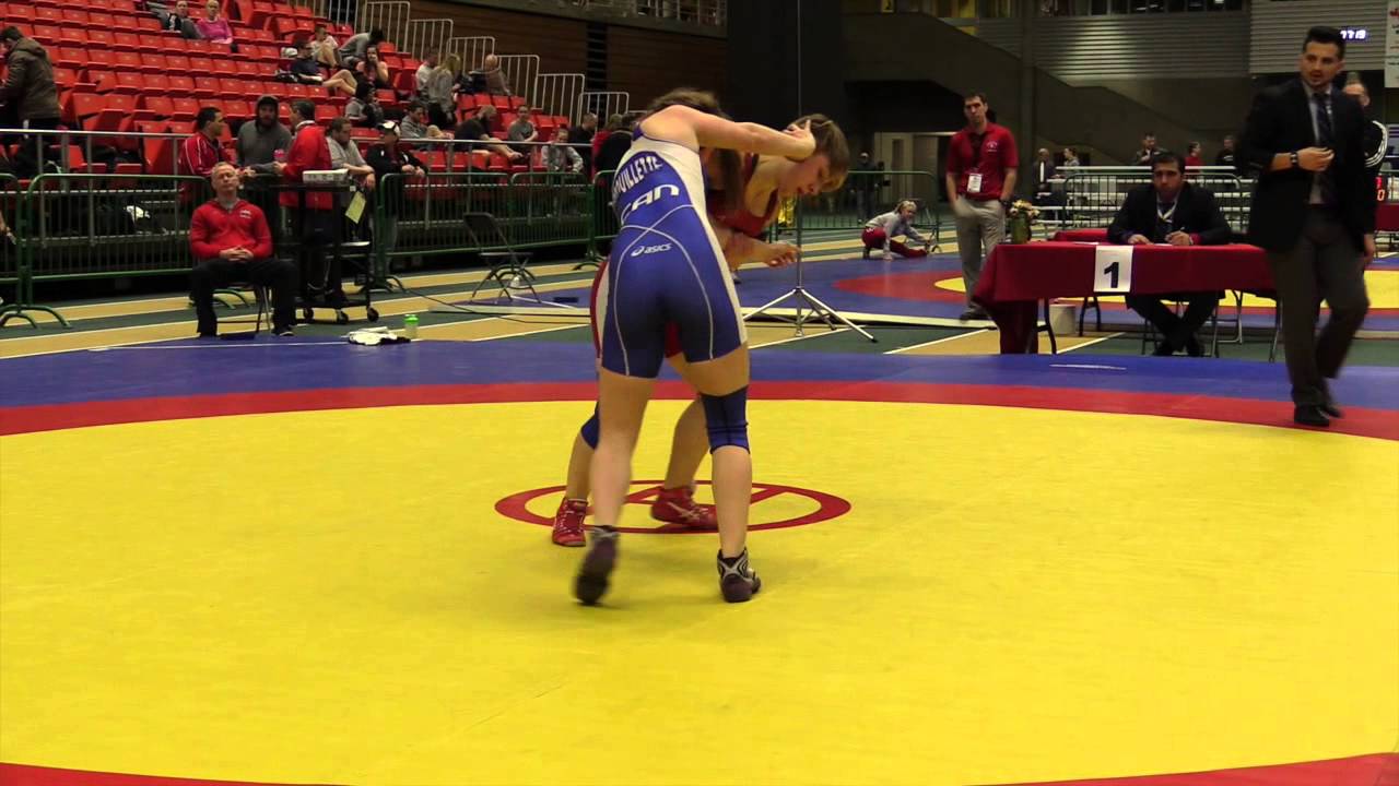 2014 Junior National Championships: 59 kg Wrestleoff Haley Heffel vs ...