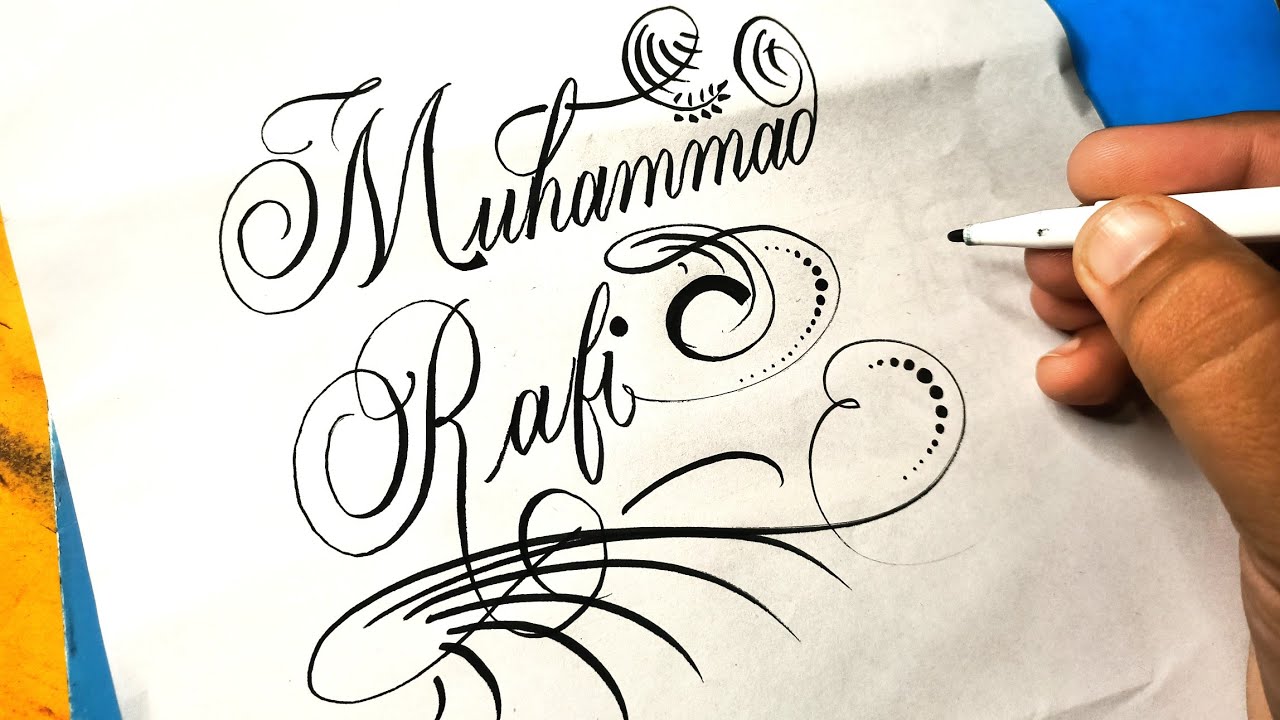 How to write Muhammad Rafi name in stylish beautiful calligraphy using ...