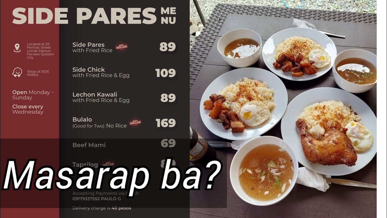 SIDE PARES FOOD REVIEW - YouTube
