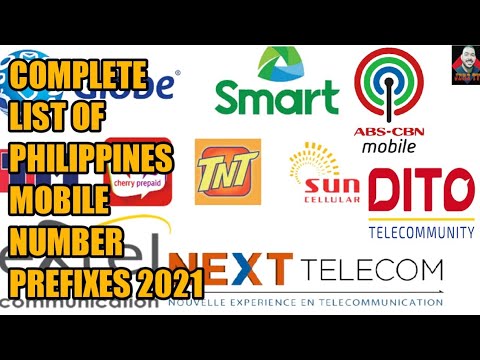 COMPLETE LIST OF PHILIPPINES MOBILE NUMBER PREFIXES 2021 - YouTube