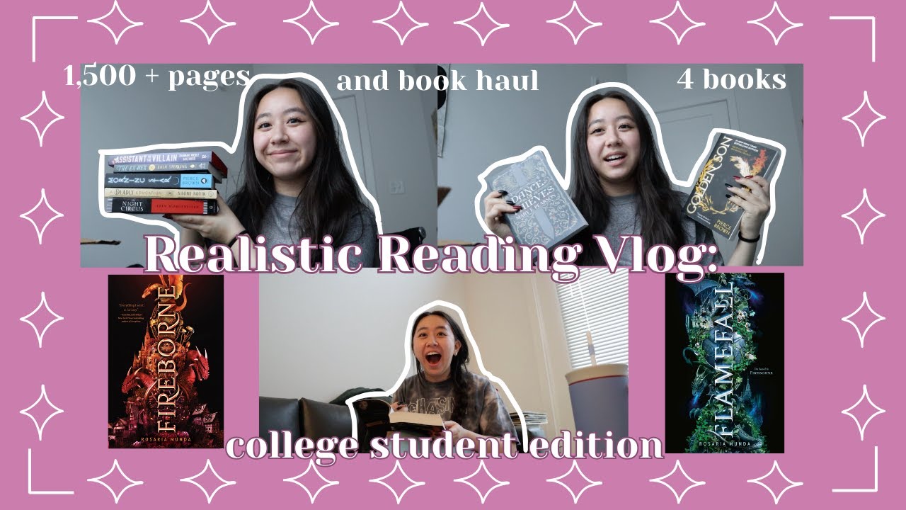 realistic reading vlog: college edition 🌈🌟📖💐| (book haul, fantasy reads ...
