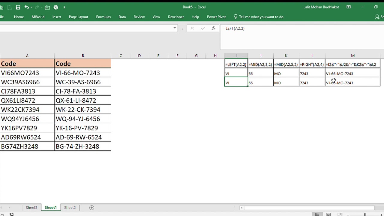 Separate Alphanumeric Code using Special char using TextJoin Function ...