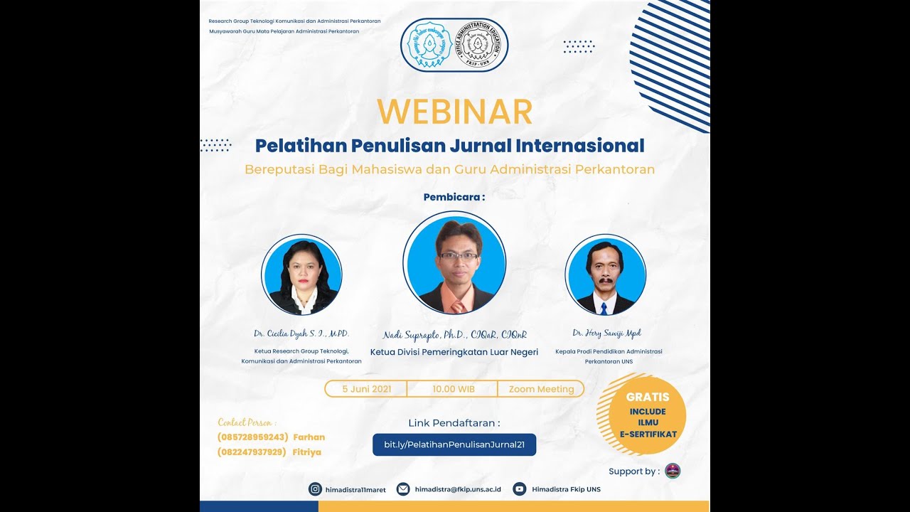 Pelatihan Penulisan Jurnal Internasional PAP FKIP UNS 2021 - YouTube
