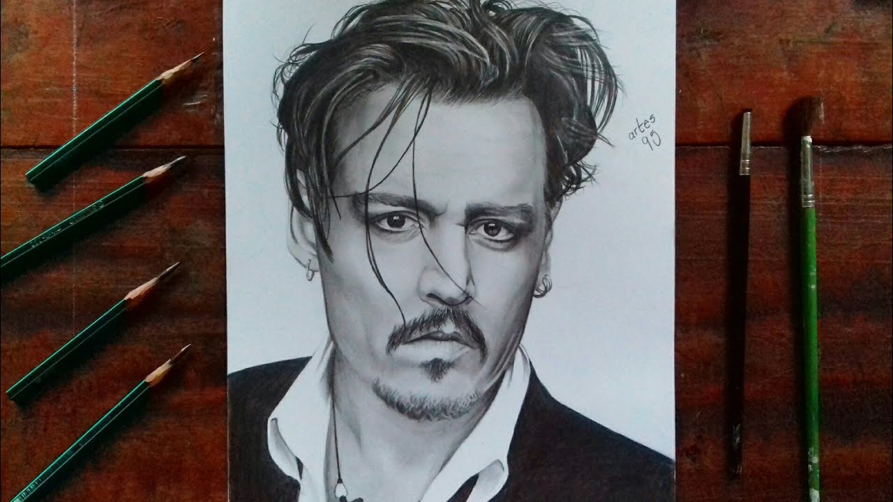 DIBUJANDO A JOHNNY DEPP A LAPIZ/DIBUJO ROSTRO A LAPIZ/DRAWING JOHNNY ...