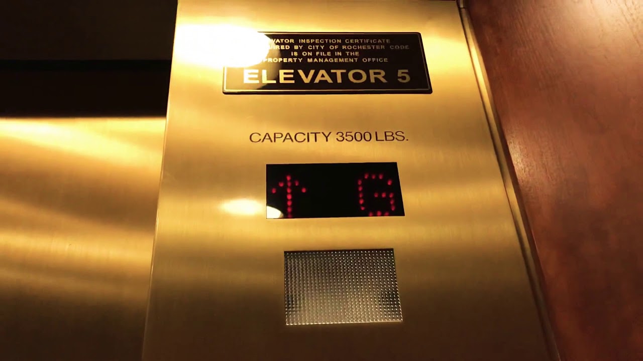 Dover Traction elevator @ Bausch & Lomb Plaza Rochester, NY - YouTube