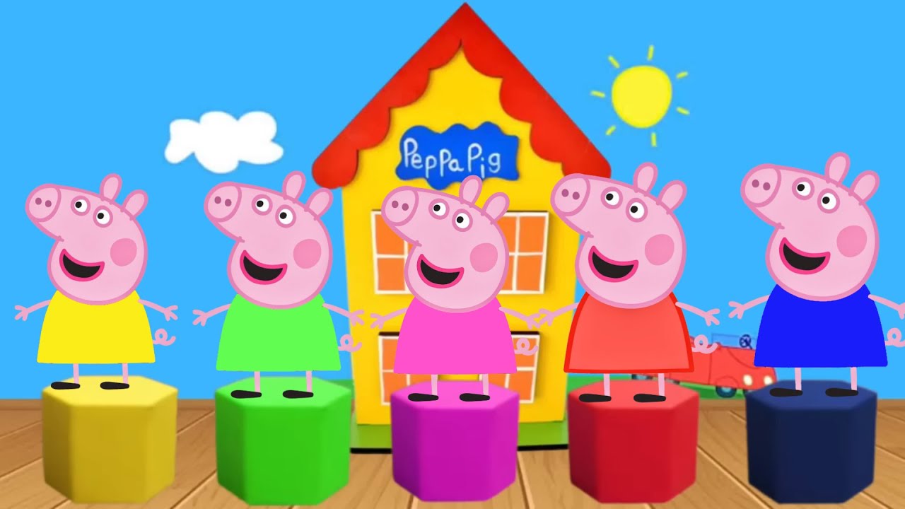 Peppa Pig Em Five Little Monkeys On The Bed 동요와 어린이 노래 – LUIZA BASILE ...