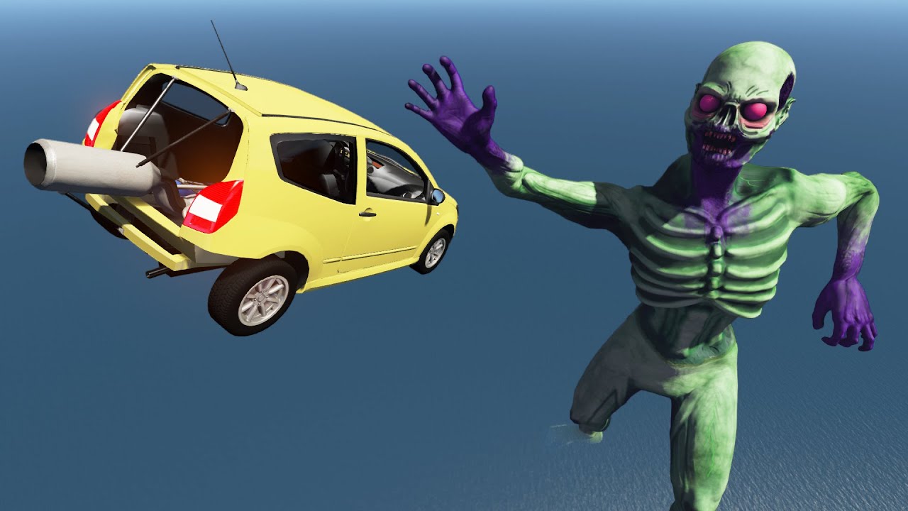 Epic Deadly Jumping Cars Over Horrible Zombies - Beamng Drive | Mad ...