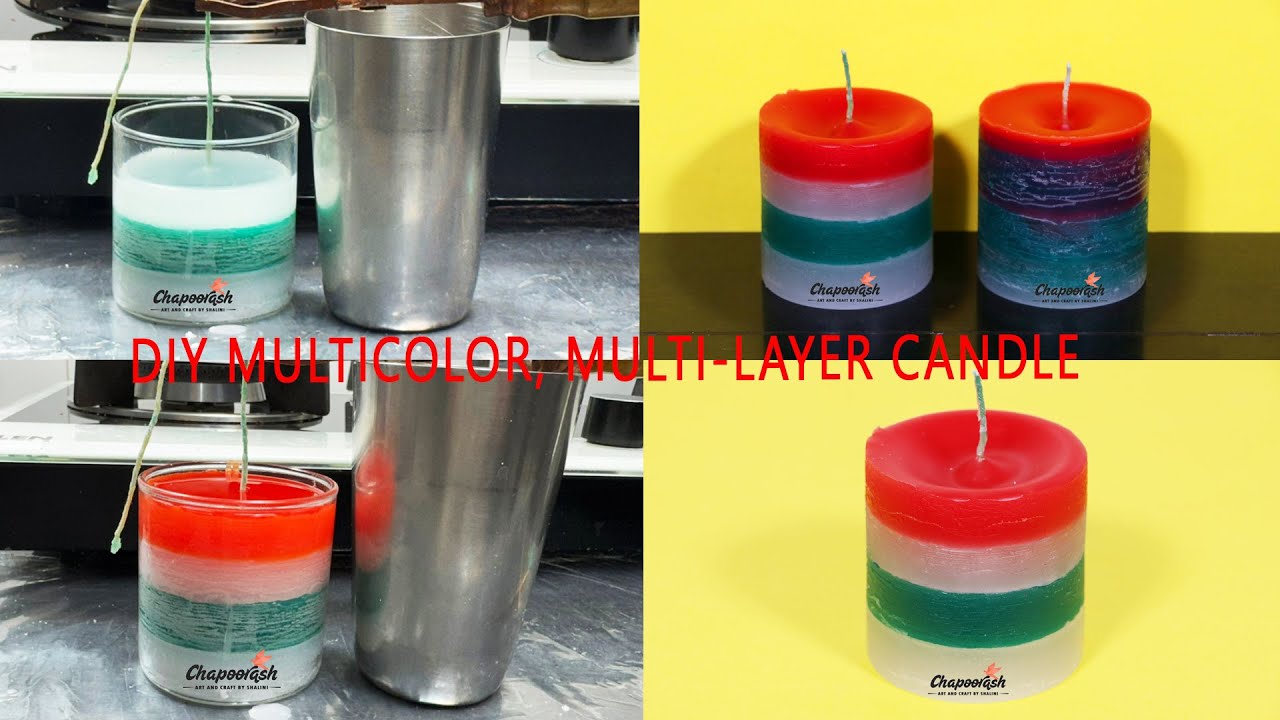 DIY Multicolor, Multi-Layer Candle Beautiful Homemade Candle Craft ...