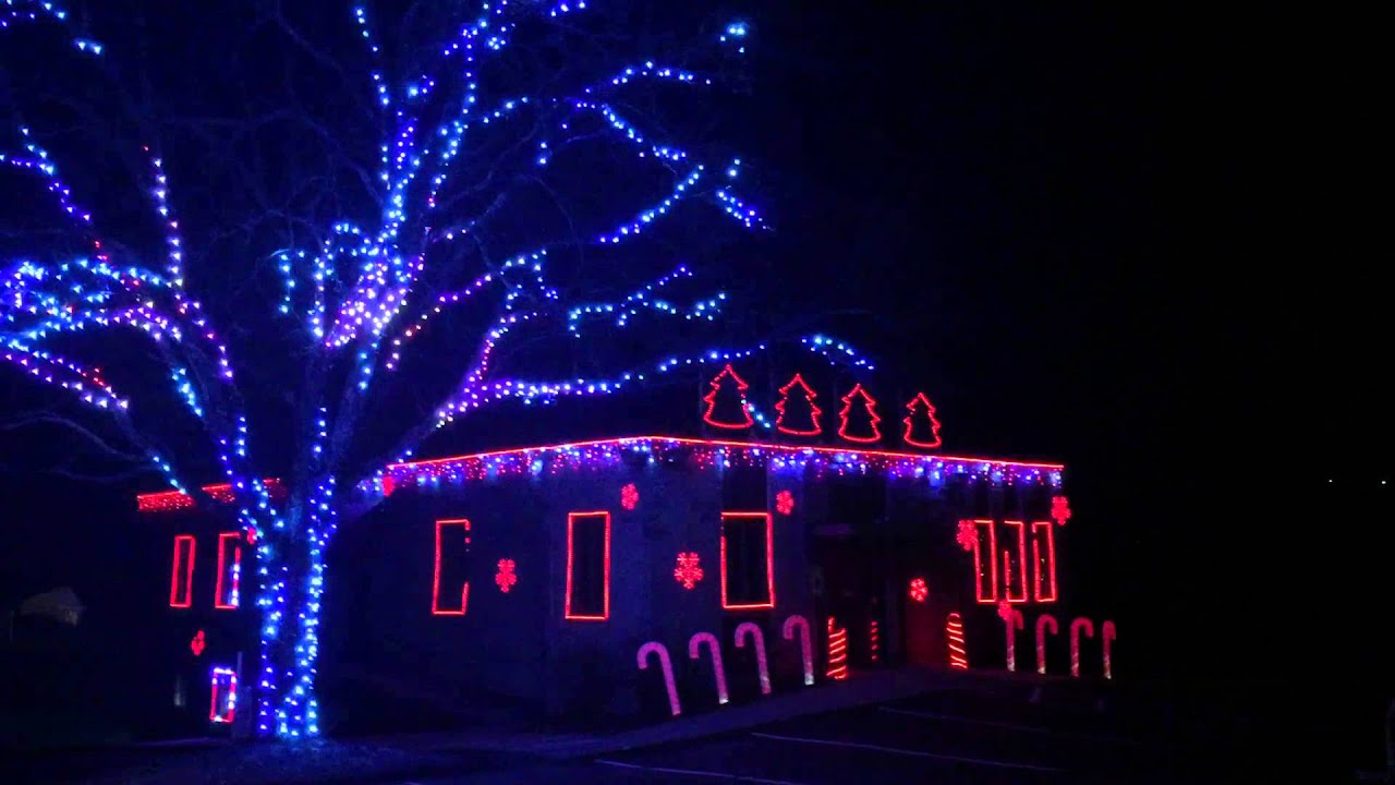 Mini light show at 'honey do' office in Carmel NY - YouTube