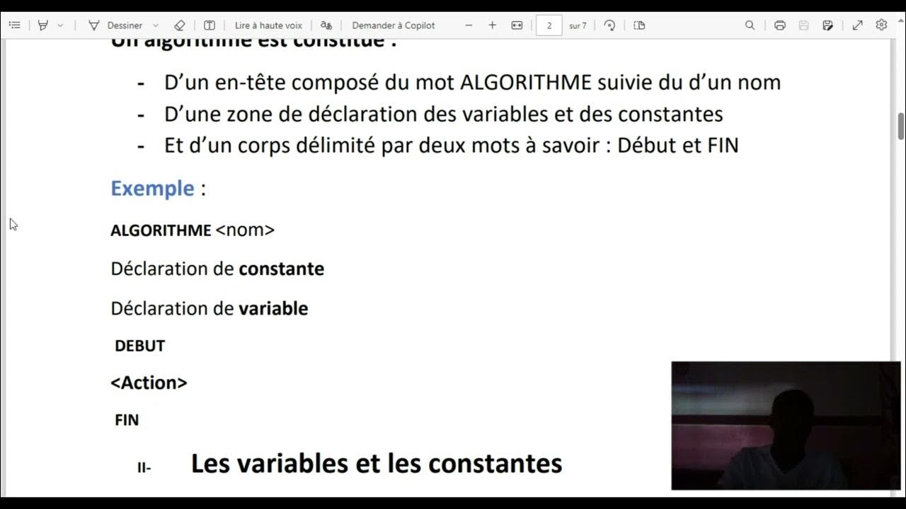 LES BASES DE L'ALGORITHME PARTIE 1 - YouTube