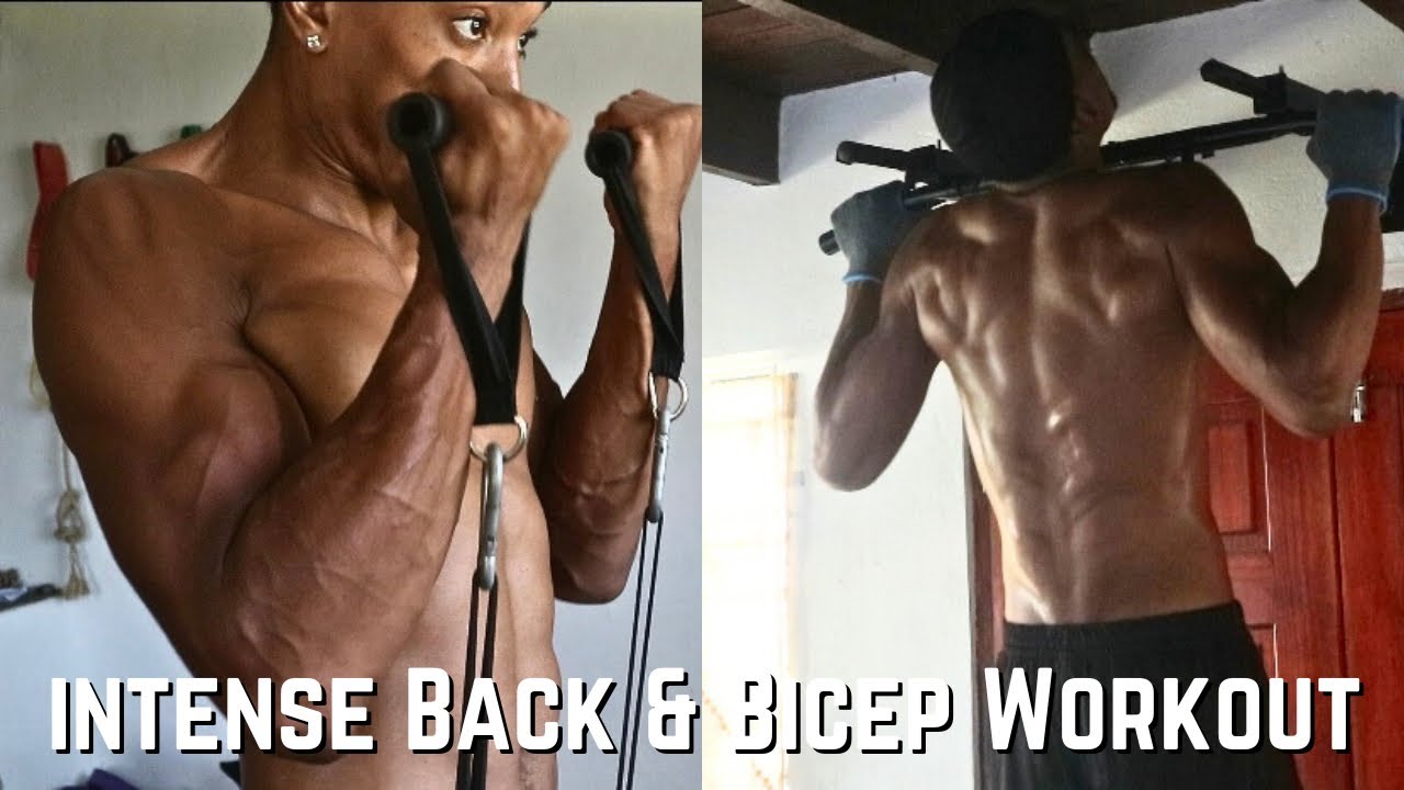 Intense Back & Bicep Workout At Home For Strength & Mass - YouTube