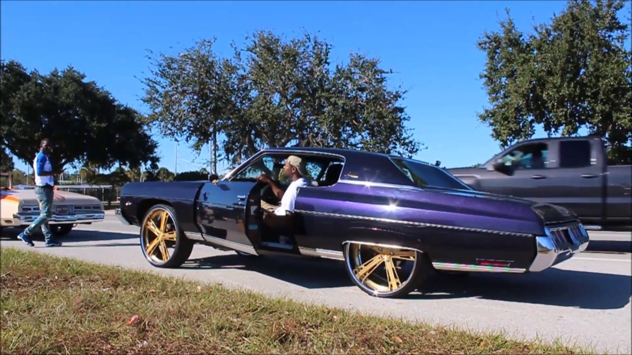 Veltboy314 - Candy Purple '73 Donk Burnout On 26" Brushed Gold DUB ...