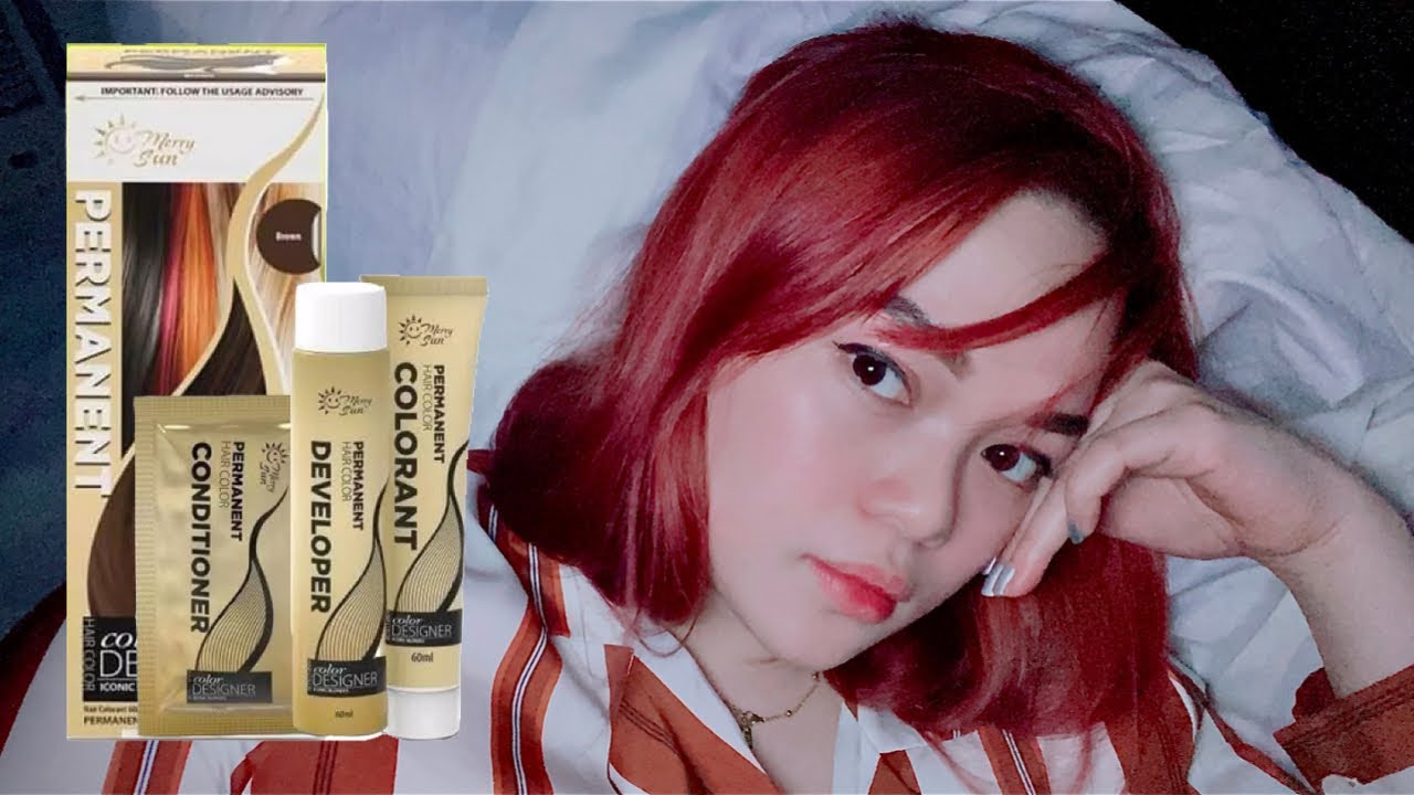 MERRY SUN PERMANENT HAIR COLOR (VIOLET RED) - YouTube