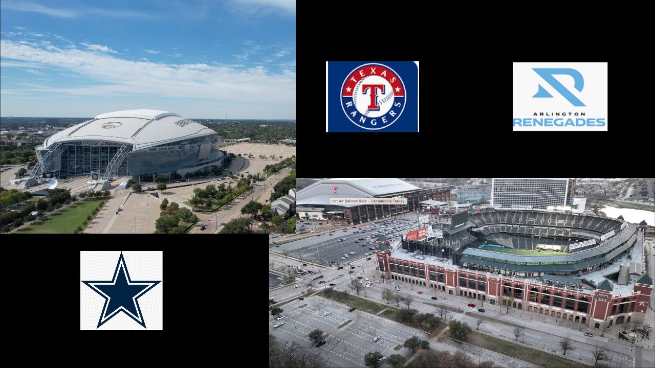Cowboys, Choctaw & Texas Rangers Stadiums , Arlington TX - Sunset Vs ...