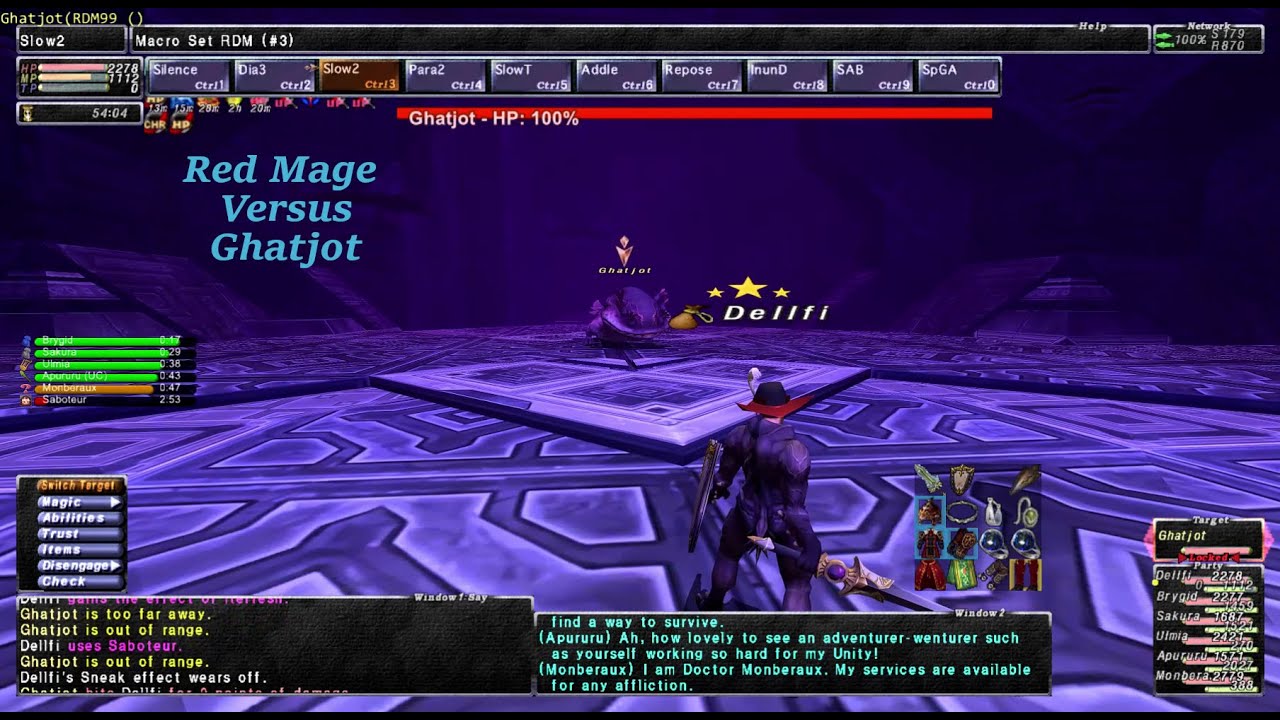 FFXI Redmage and Trusts Solo Ghatjot from Sortie - YouTube