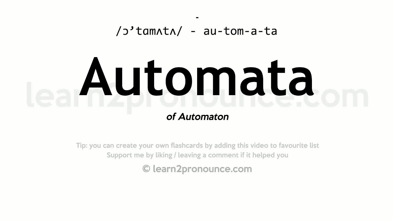 Pronunciation of Automata | Definition of Automata - YouTube
