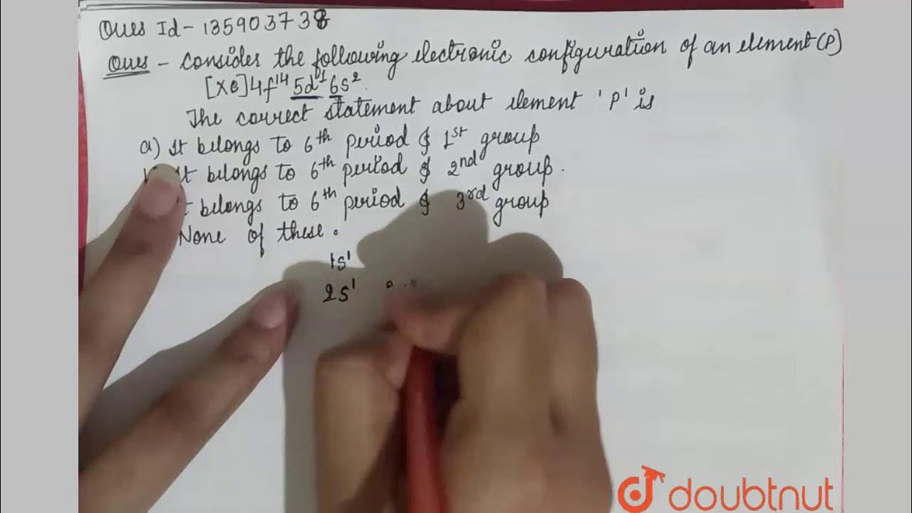 Consider the following electronic configuration of an element(P): `[Xe ...