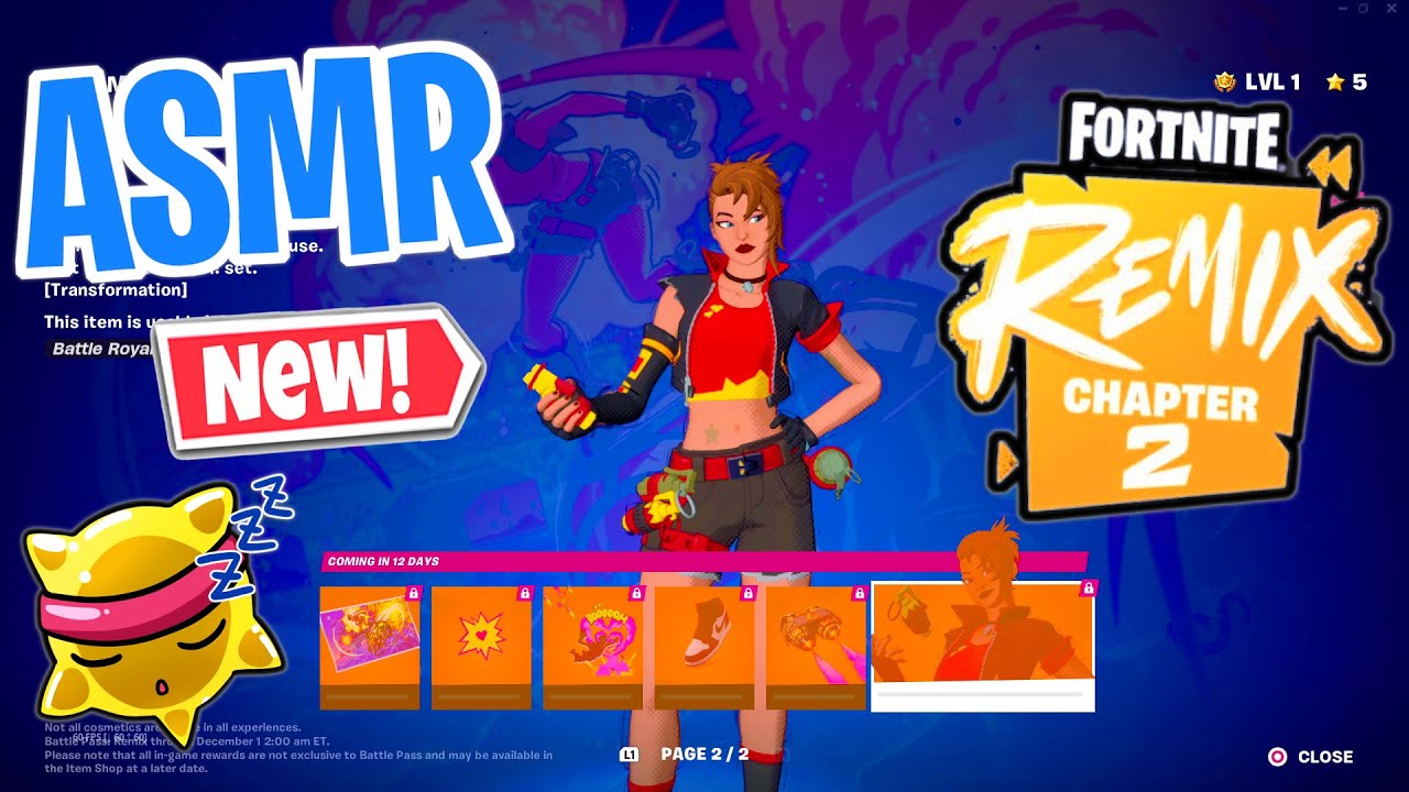 ASMR Gaming 🤩 Fortnite NEW Remix Chapter 2 Battle Pass Reaction + Item ...