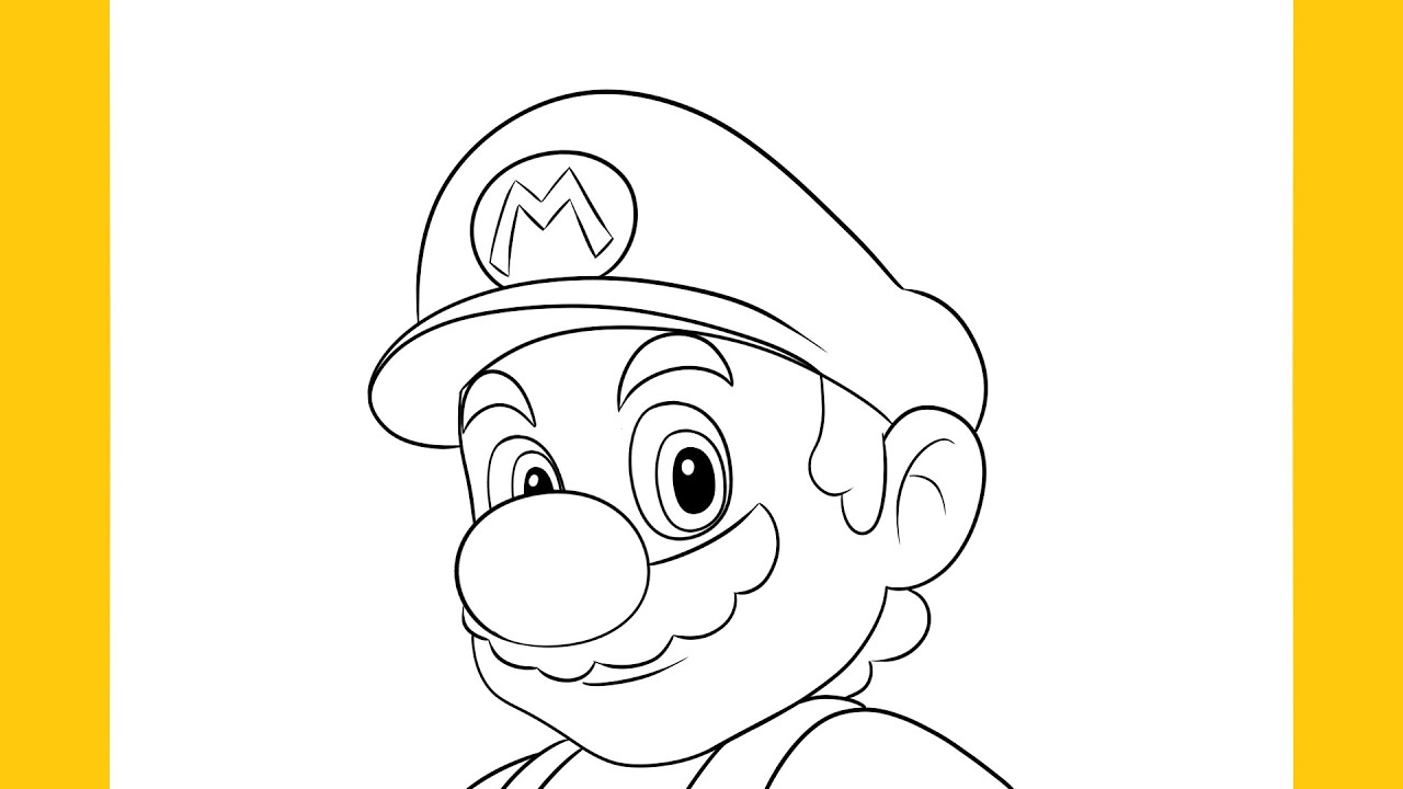 How to draw Mario with guidelines step by step (Super Mario Bros ...