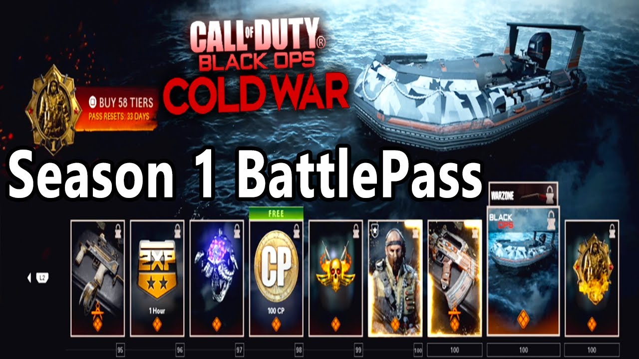 Season 1 Battle Pass 1-100 Level Rewards | CoD Black Ops Cold War - YouTube