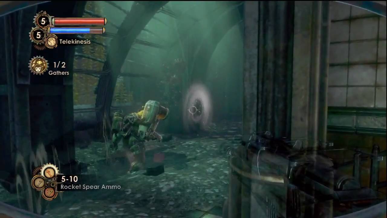 Bioshock 2 - Telekinesis Trap to Rocket Spear - YouTube