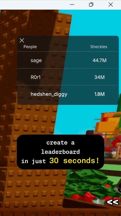 make a leaderboard in 30 seconds into your roblox game! #scripting #roblox #growagarden - YouTube