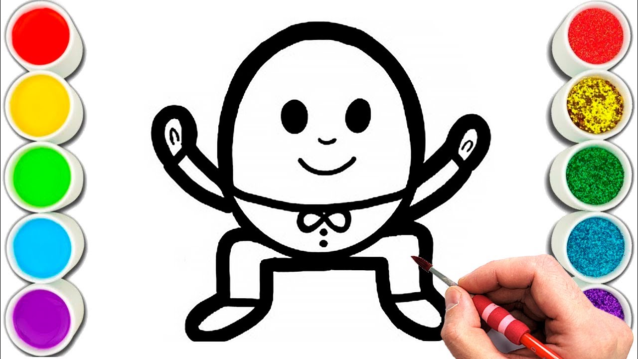 Humpty dumpty Drawing, Painting & Coloring For Kids and Toddlers_ Child ...