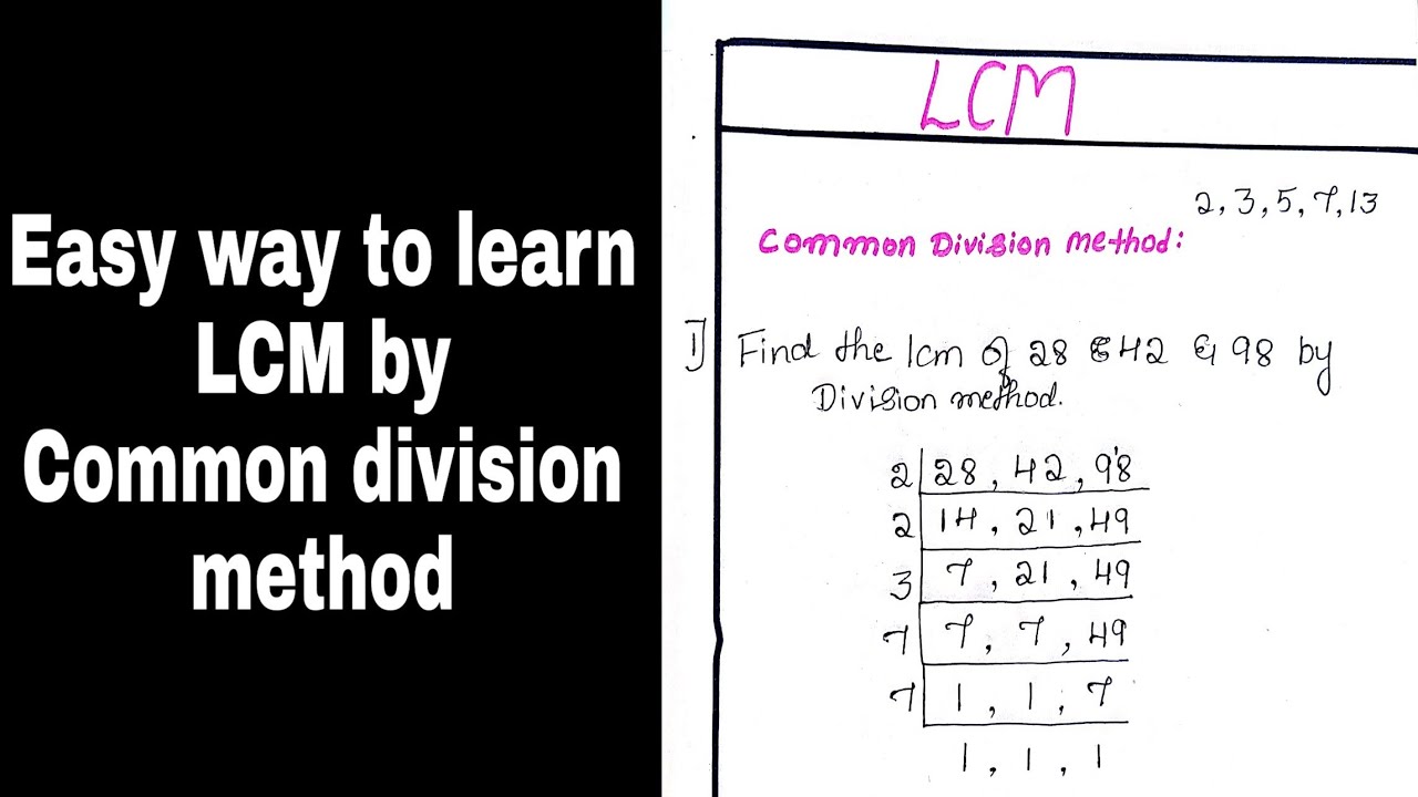LCM by common division method explanation in Kannada|least common ...